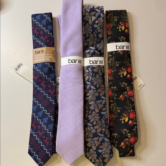 Bar III | Accessories | Bar Iii Mens Tie Bundle Nwt 4 Floral Plaid ...